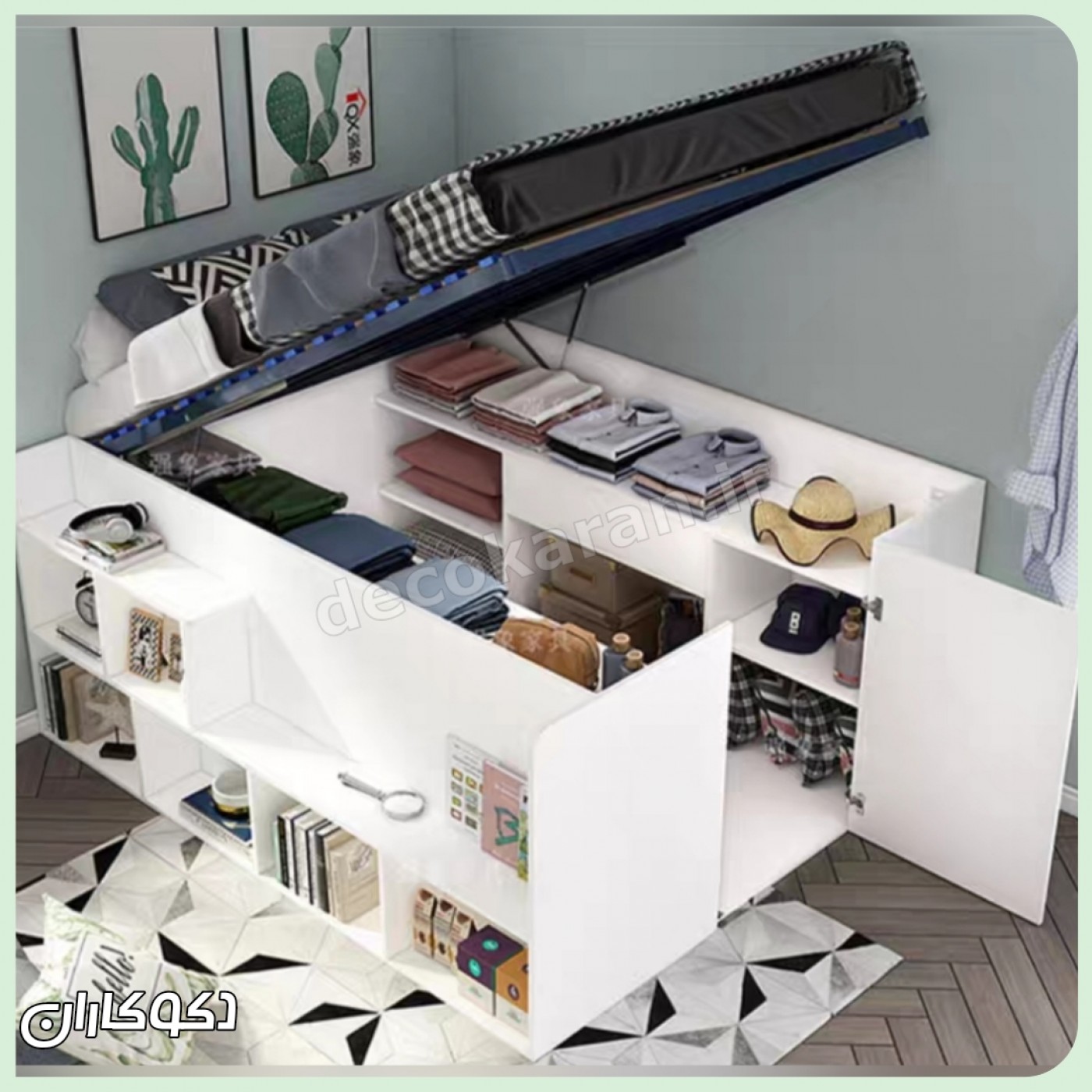 تختخواب کمددار دکوکاران مدل TK115